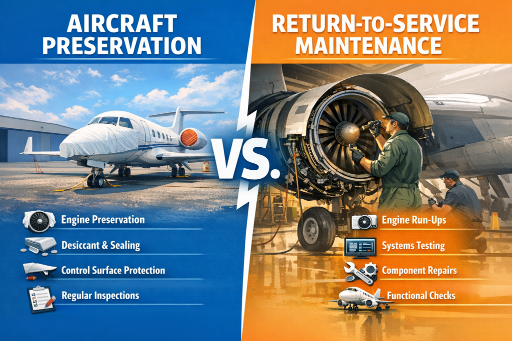 Aircraft Preservation vs Return-to-Service Maintenance – Airviper